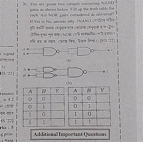 26 You Are Given Two Circuits Consisting Nand Gates As Shown Below Fil