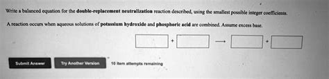 Solvedwrile Balanced Equation For The Double Replacement