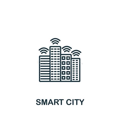 智能城市图标 模板web设计和信息图形的线条简单图标 向量例证 插画 包括有 网络 通信 253950181