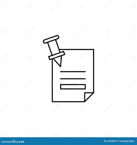 Document Letter Pinned Icon Simple Line Outline Vector Of Information Transfer Icons For Ui