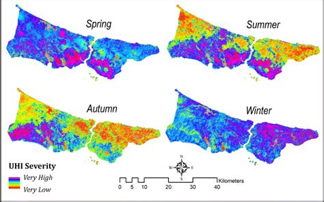 The Spatial Variations Of Urban Heat Island From Summer 2017 To Spring 2018 Download