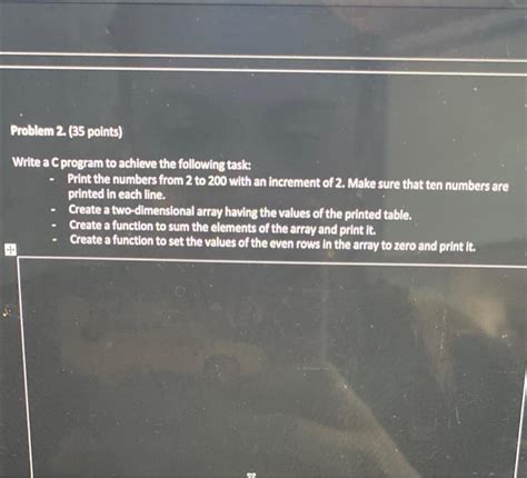 solved problem 2 35 points write a c program to achieve