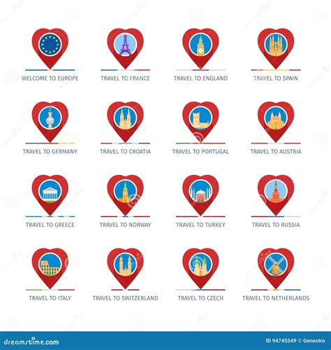 Map Pointers Set Stock Vector Illustration Of Athens 94745549
