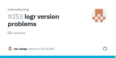 Logr Version Problems Issue Kubernetes Klog GitHub
