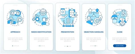 Premium Vector Sales Process Blue Onboarding Mobile App Screen