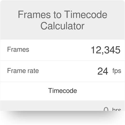 Easy Timecode Calculator Hetyprojects