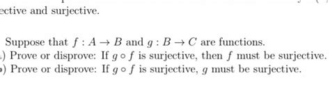 Solved Ective And Surjective Suppose That F A B And G B
