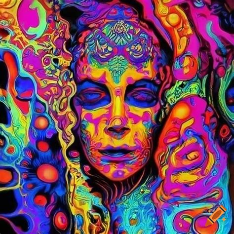 Psychedelic artwork from the 1960s on Craiyon