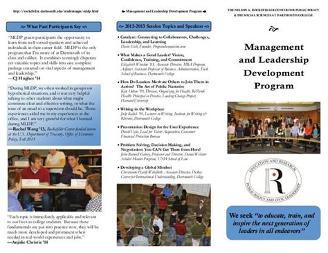 Management And Leadership Development Program Brochure Leadership