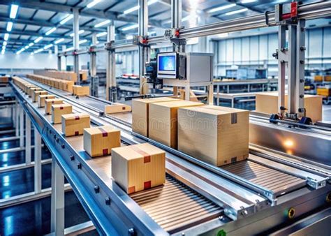 Streamlined Automated Packaging System Efficient Conveyor Belt And