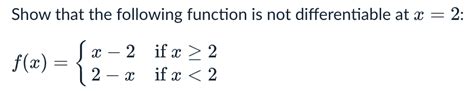 Solved Show That The Following Function Is Not Chegg