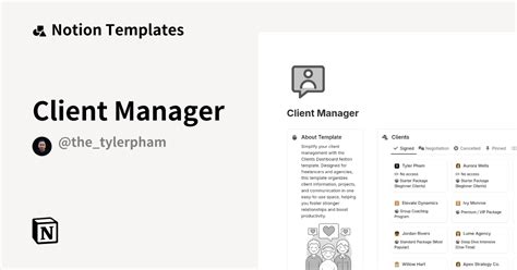 Client Manager Template By Tyler Pham Notion Marketplace