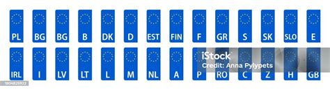 유럽 자동차 면허 Plaates 유럽 자동차 번호판 번호판 벡터 아이콘입니다 유로 자동차 등록 번호 Championship에 대한 스톡 벡터 아트 및 기타 이미지 Istock