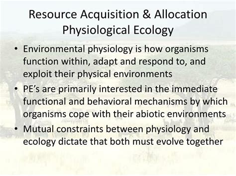 Ppt Resource Acquisition And Allocation Optimal Foraging Theory