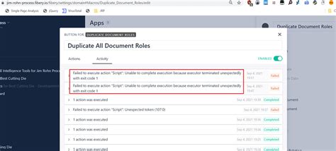 script error executor terminated unexpectedly with exit code 1