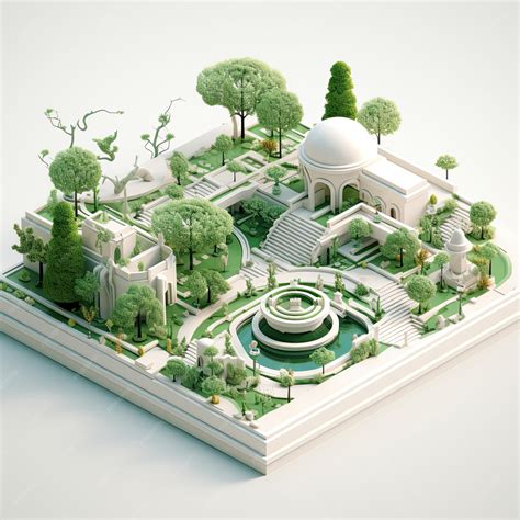 Premium Photo 3d Isometric City Landscape With Buildings And Green Trees