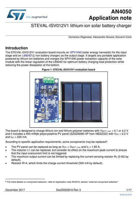 St Steval Isv012v1 Application Note Pdf Download Manualslib