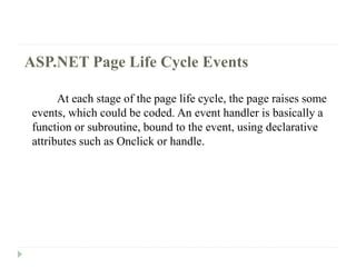 ASP NET Life Cycle Of Asp PPTX Web Development Internet