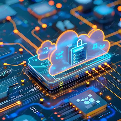Cloud Computing Concept 3d Illustration Of Cloud Computing On Circuit Board Background Premium