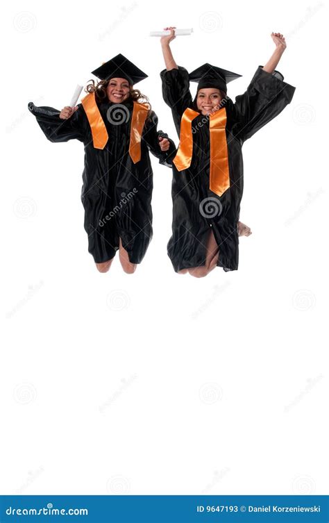 Gradutes Jumping Stock Image Image Of Cheerful Graduates 9647193