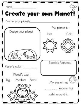 Create your own planet! Printable by Crayons with Confetti | TPT