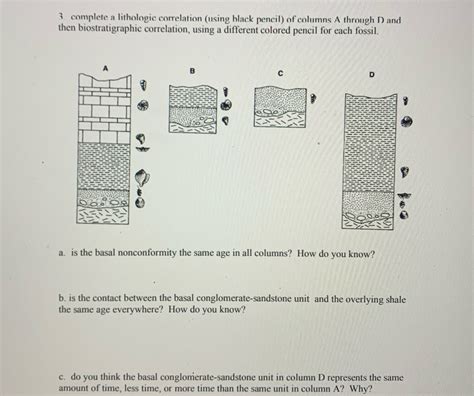[solved] 3 Complete A Lithologic Correlation Using Black Pencil Of Course Hero