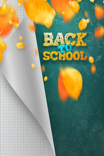 창조적 인 배경 비문 학교로 돌아가기 교육 요소 및 배경에 있는 텍스트 공간 전단지 A4 판매 포스터 할인 3d 일러스트레이션 3d 렌더링 A4 용지에 대한 스톡 벡터 아트