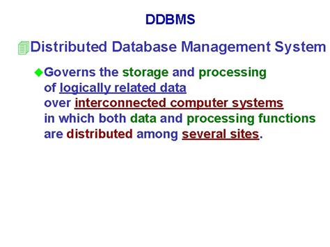 Chapter 10 Distributed Database Management System Database Systems