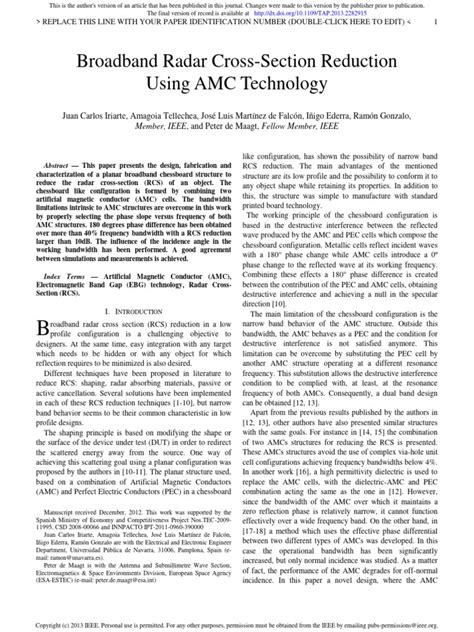 Broadband Radar Cross Section Reduction Pdf