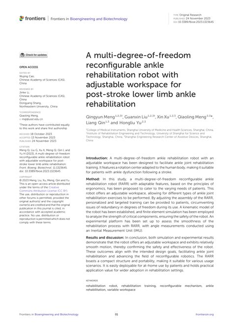 Pdf A Multi Degree Of Freedom Reconfigurable Ankle Rehabilitation