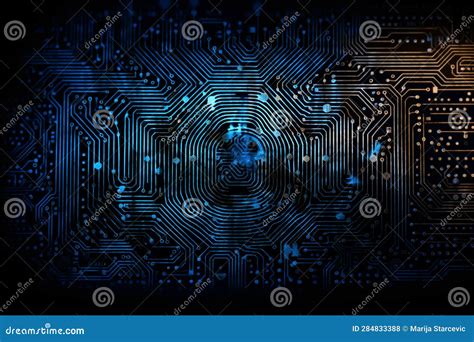 Fingerprint Integrated In A Printed Circuit Releasing Binary Codes Biometric Security Stock