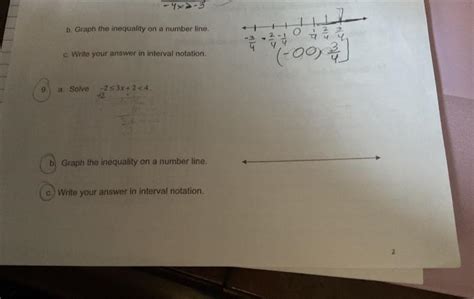 solved b graph the inequality on a number line c write
