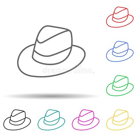 Trilby Hat Multi Color Set Icon Simple Thin Line Outline Vector Of Hats Icons For Ui And Ux
