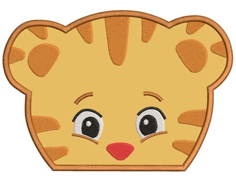 Daniel Tiger Neighborhood Head Applique Embroidery Design Etsy