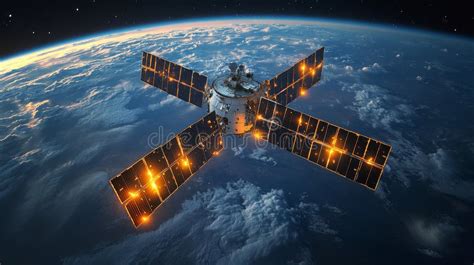 Satellite In Low Earth Orbit Transmitting Telemetry Signals For Gps And Gnss Positioning Data