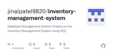 GitHub Jinalpatel Inventory Management System Database Management System Project On The