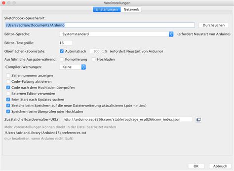 einrichtung der arduino ide mit dem nodemcu esp8266 board