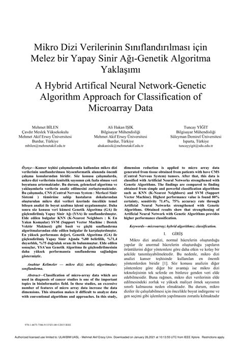 Pdf A Hybrid Artificial Neural Network Genetic Algorithm Approach For