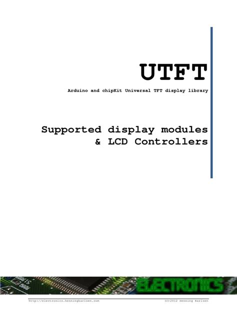 arduino and chipkit universal tft display library supported modules
