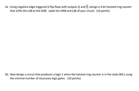 solved 5a using negative edge triggered d flip flops with