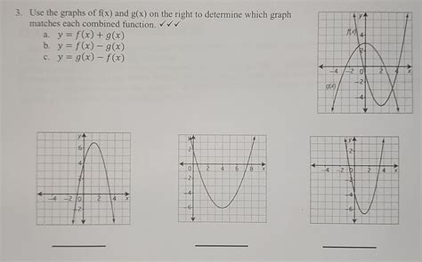 Solved 3 Use The Graphs Of Fx And Gx On The Right To Determine Which Graph Matches Each