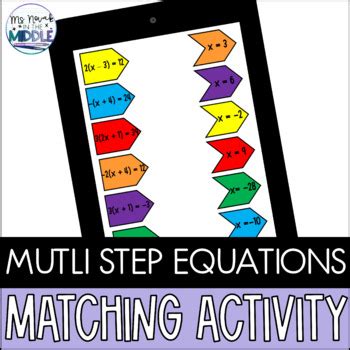 Solving Multi Step Equations Distribute Digital Matching Distance Learning