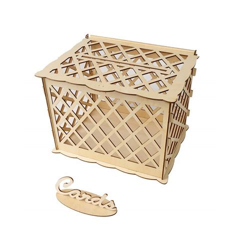 Custom Laser Engrave Wooden Diy Envelop T Card Wedding Wooden Boxes Wedding Card Box And