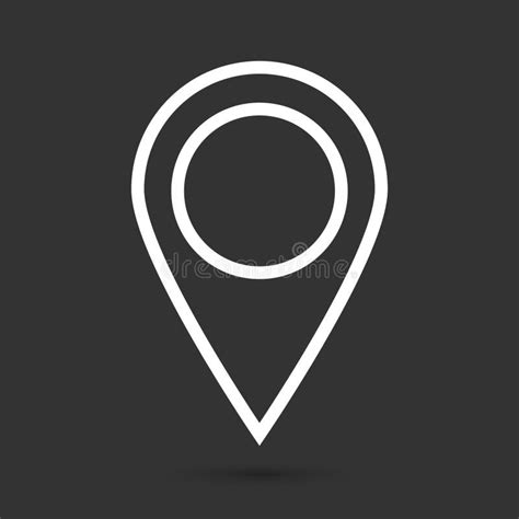 Geolocation Icon On A Black Background Linear Pin Code Icons Of The Geolocation Map Stock