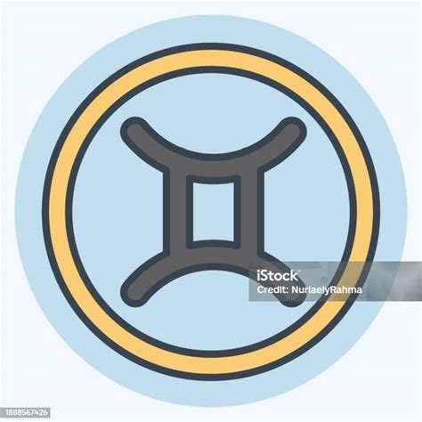 아이콘 쌍둥이자리 별자리 기호와 관련이 있습니다 색상 메이트 스타일 심플한 디자인 편집 가능 간단한 일러스트레이션 0명에 대한