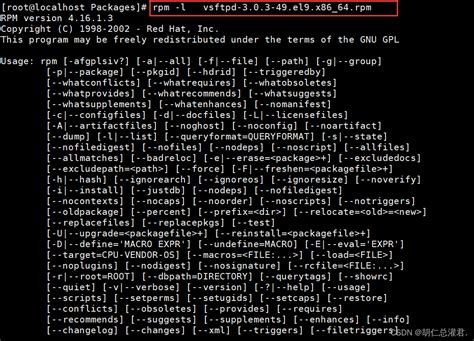 linux操作系统命令练习（3） 1 通过rpm安装vsftpd 同时查看软件信息并截图 csdn博客