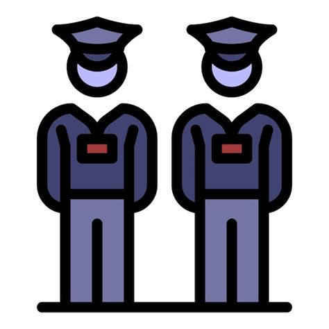 Premium Vector Security Guard Icon Outline Security Guard Vector Icon Color Flat Isolated