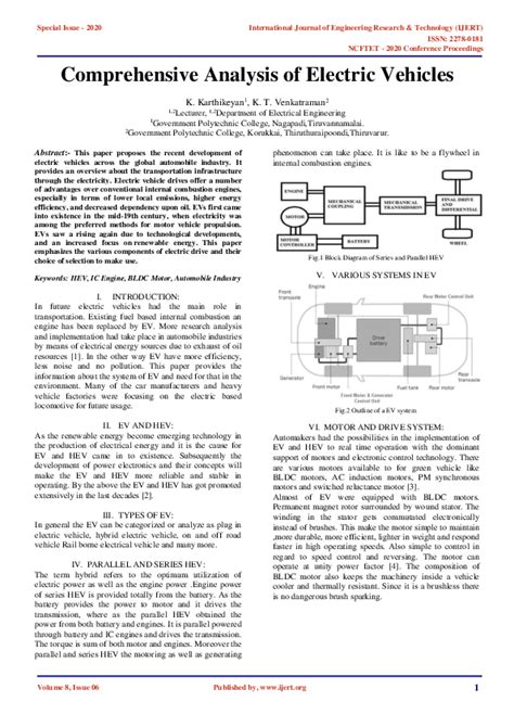 pdf ijert comprehensive analysis of electric vehicles