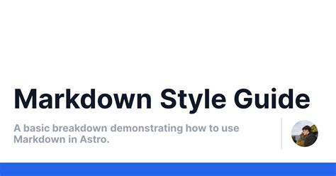 markdown style guide ─ nuro