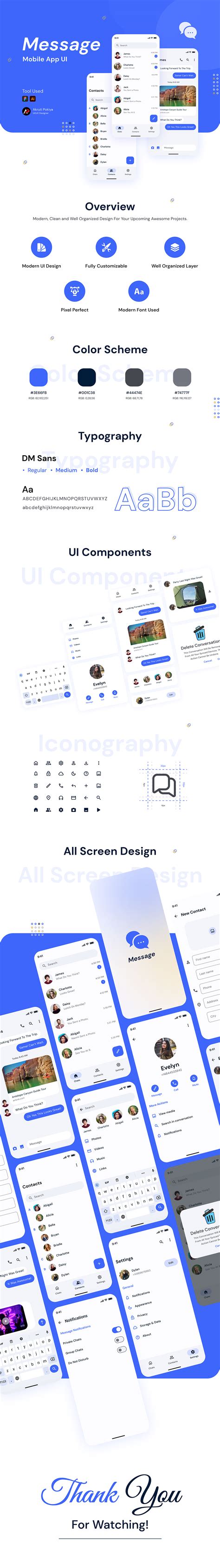 Message App Ui Kit On Behance